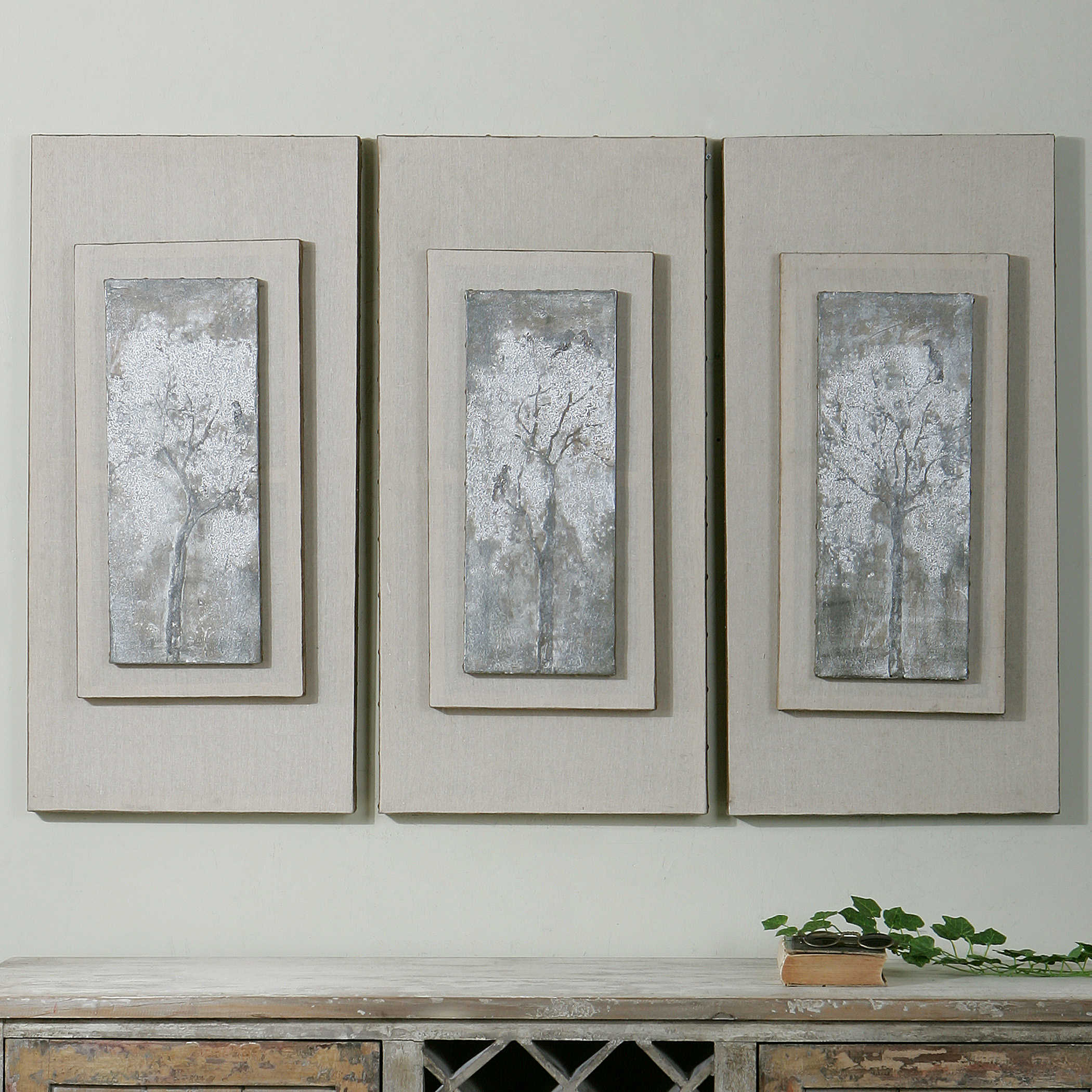 41426 TRIPTYCH TREES HAND PAINTED CANVASES, S/3 HP UTTERMOST 41426