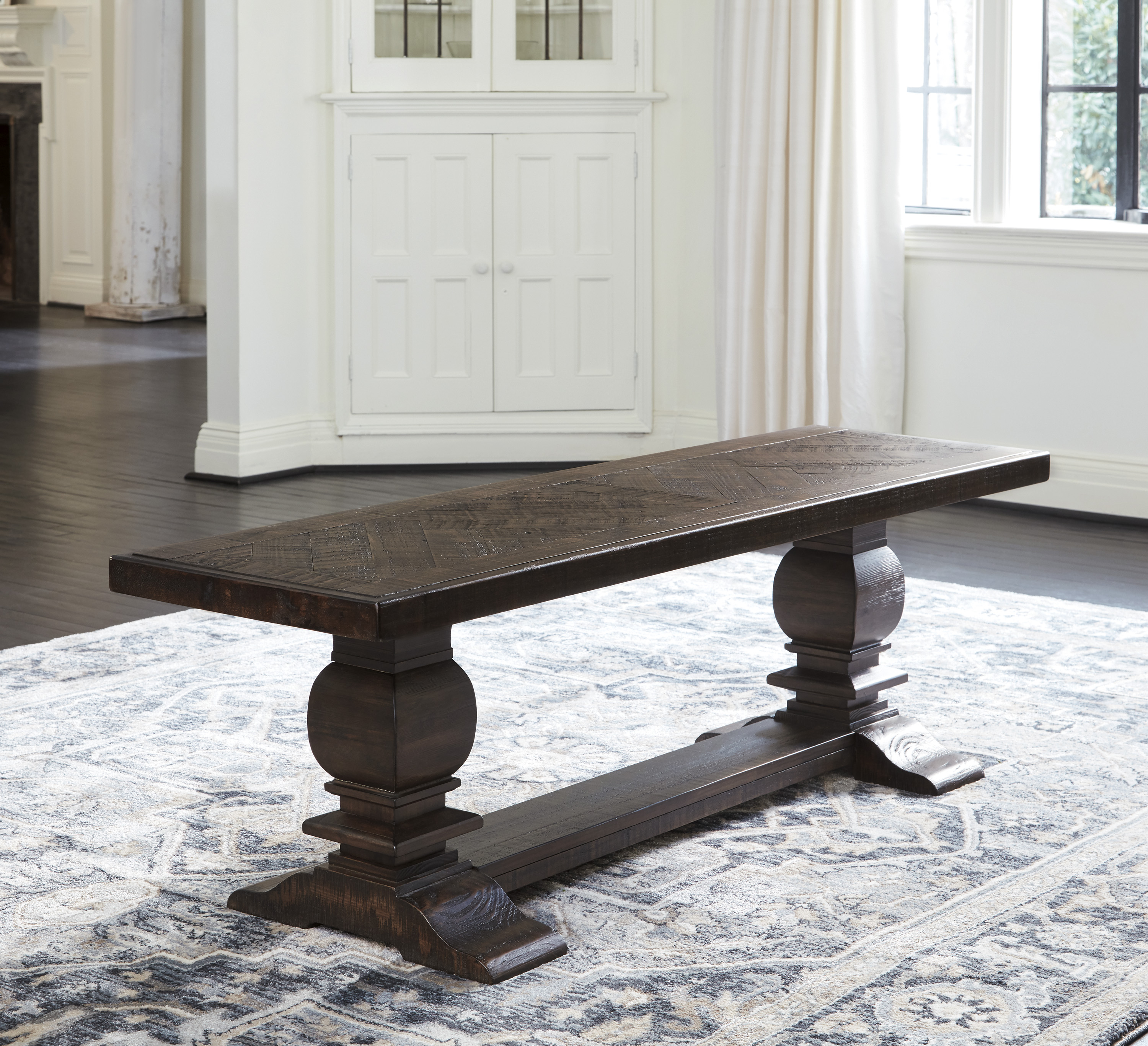 Hillcott LARGE UPH DINING ROOM BENCH LIGHT GRAYISH BROWN DINING ASHLEY ...