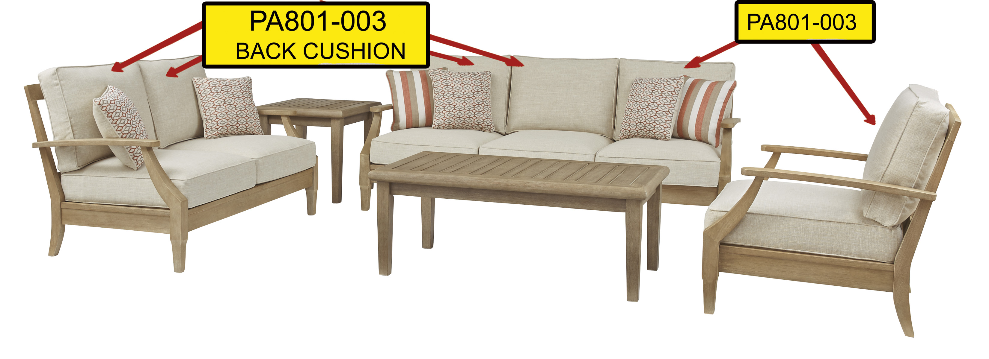 Clare View BACK CUSHION ASHLEY Beige PA801-003