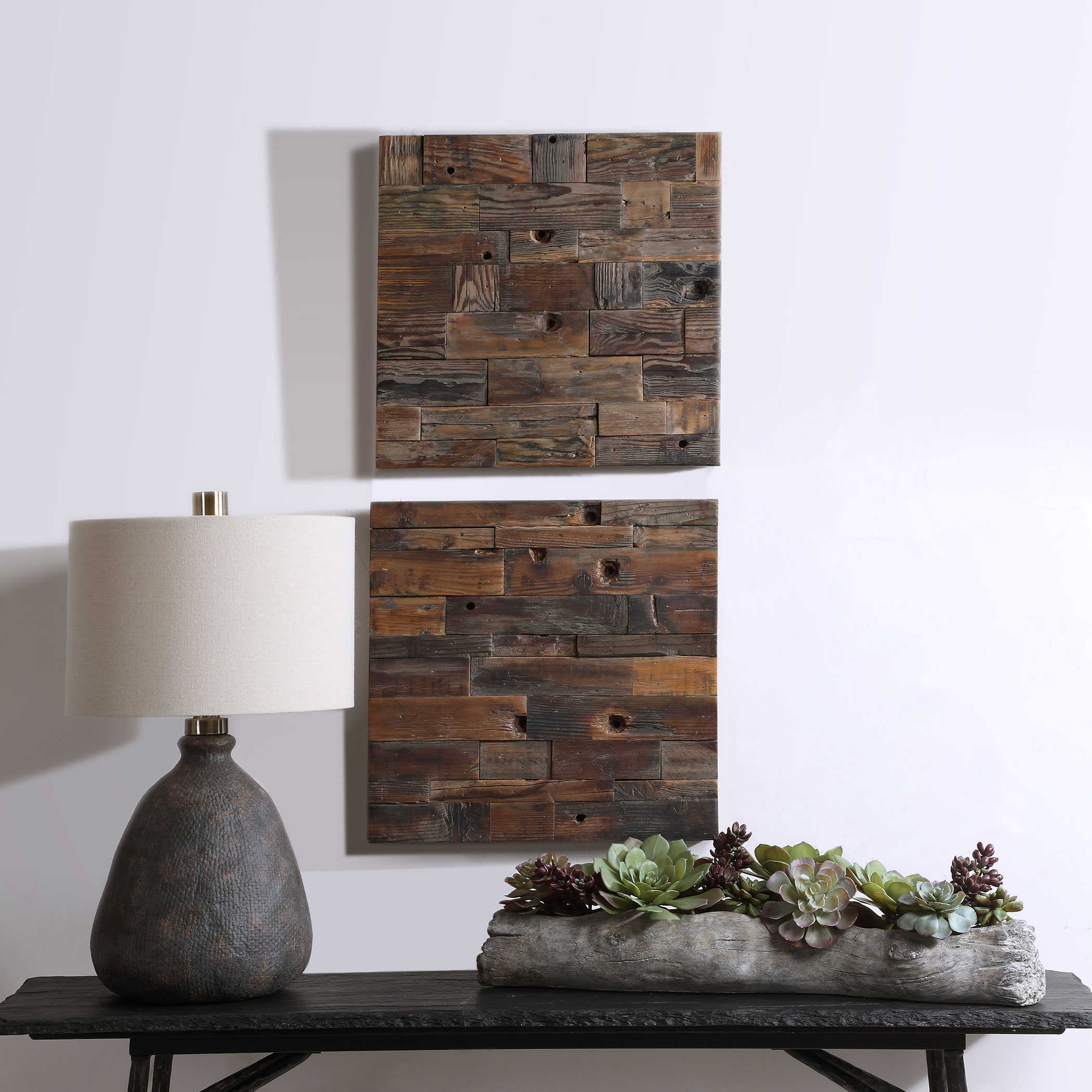 04239 ASTERN WOOD WALL DECOR, S/2 UTTERMOST 04239