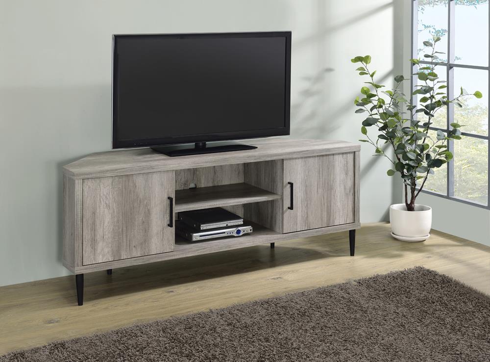 723641 2-DOOR STORAGE TV CONSOLE GREY DRIFTWOOD COASTER 723641
