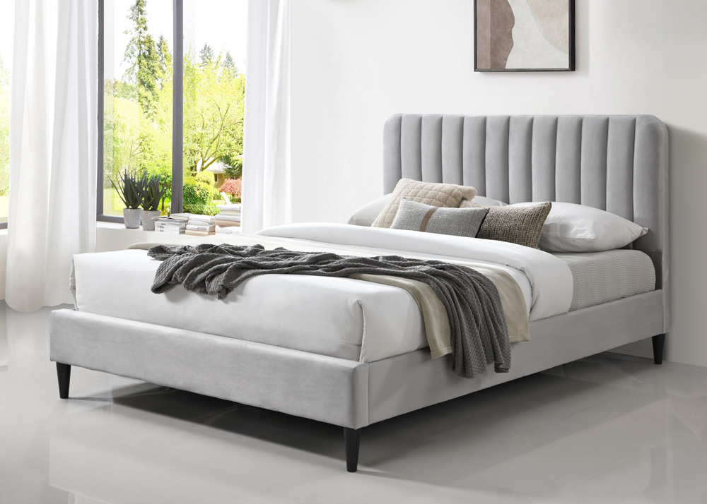 Platform LIGHT GREY BED (NO BOX SPRING REQUIRED) EXACT 9404TB|HB|7_18