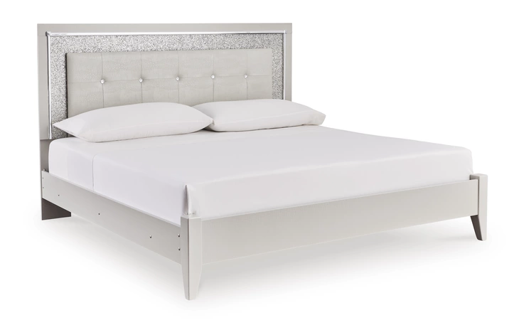 Zyniden KING UPH PANEL HEADBOARD ASHLEY Silver B2114-58